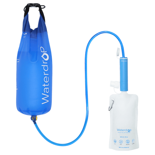 Filter Straw with Foldable Water Pouch & Gravity Water Bag